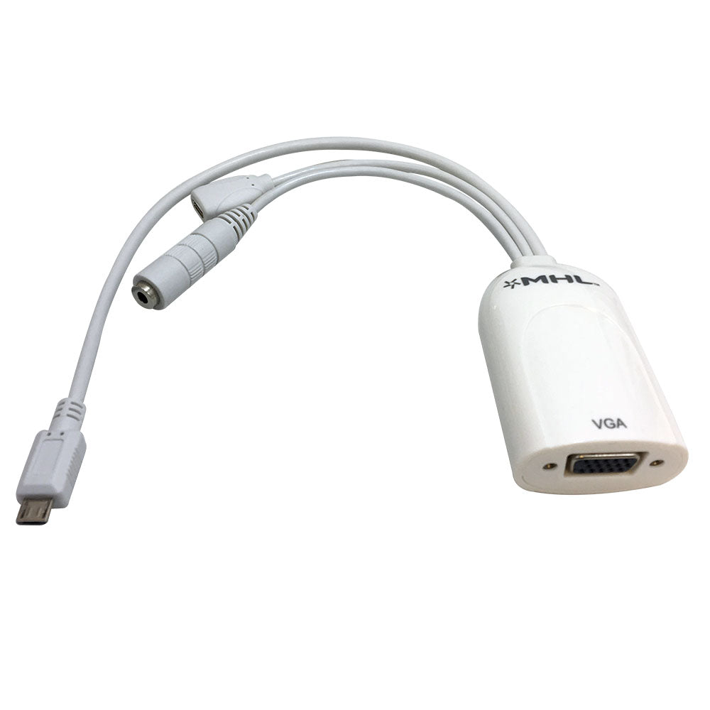 10 inch MHL Micro USB B Male to VGA Female, Micro USB B Female & Stere
