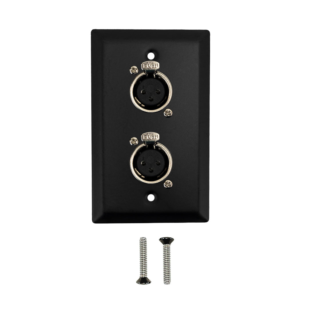 BLACK Stainless Steel XLR & D-Cut Wall Plates