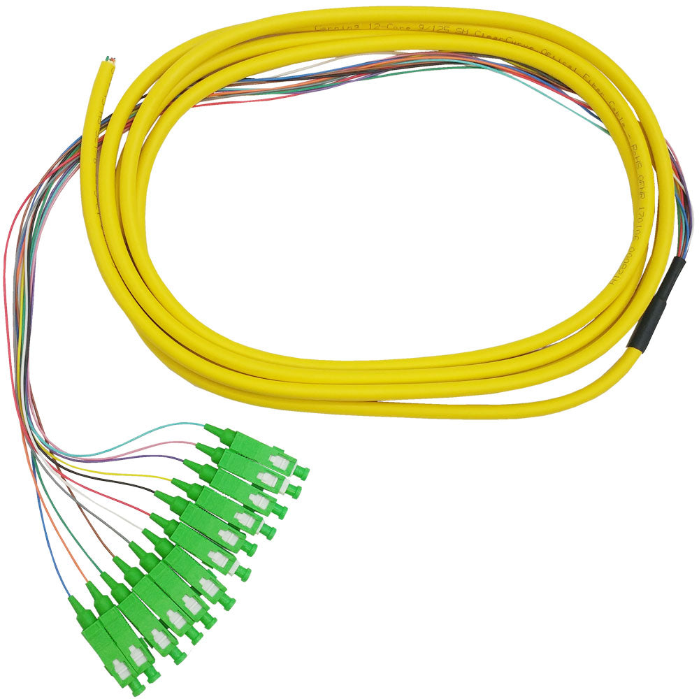 3m SC/APC 12-Fiber OS2 Singlemode Simplex 9 micron - 900um Jacketed Pi