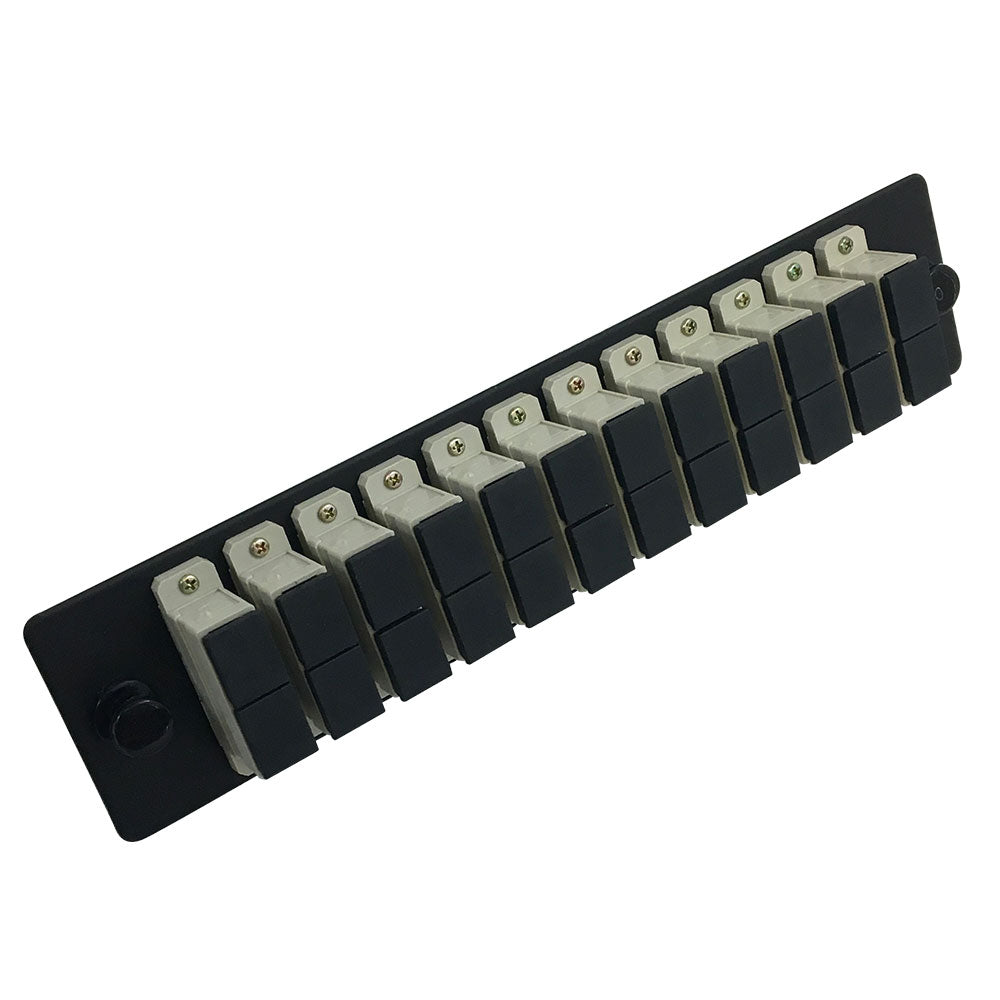 Loaded Adapter Panel with 12 x Duplex SC/PC Multimode (Non-LGX) - Blac