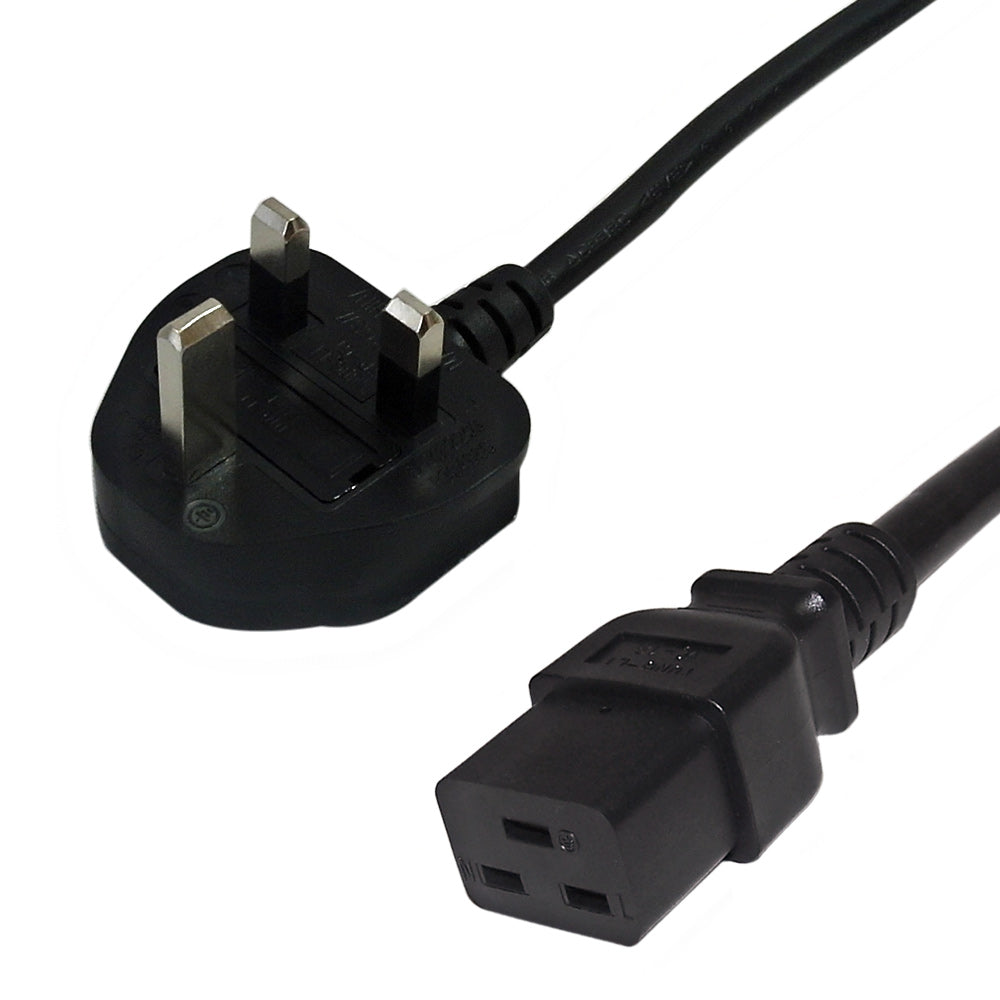 BS1363 (UK) to IEC C19 - H05VV-F 1.5 (13A 250V) Power Cable