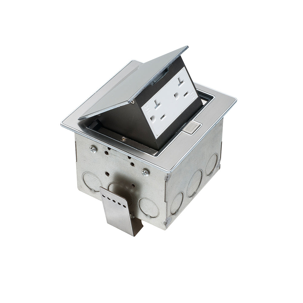 Countertop Pop-up Power Receptacle Box (20A 125V) - Stainless Steel