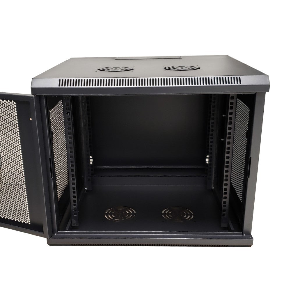 Wall Mount Swing Cabinet 9U x 18.5" Usable Depth - Perforated Doors