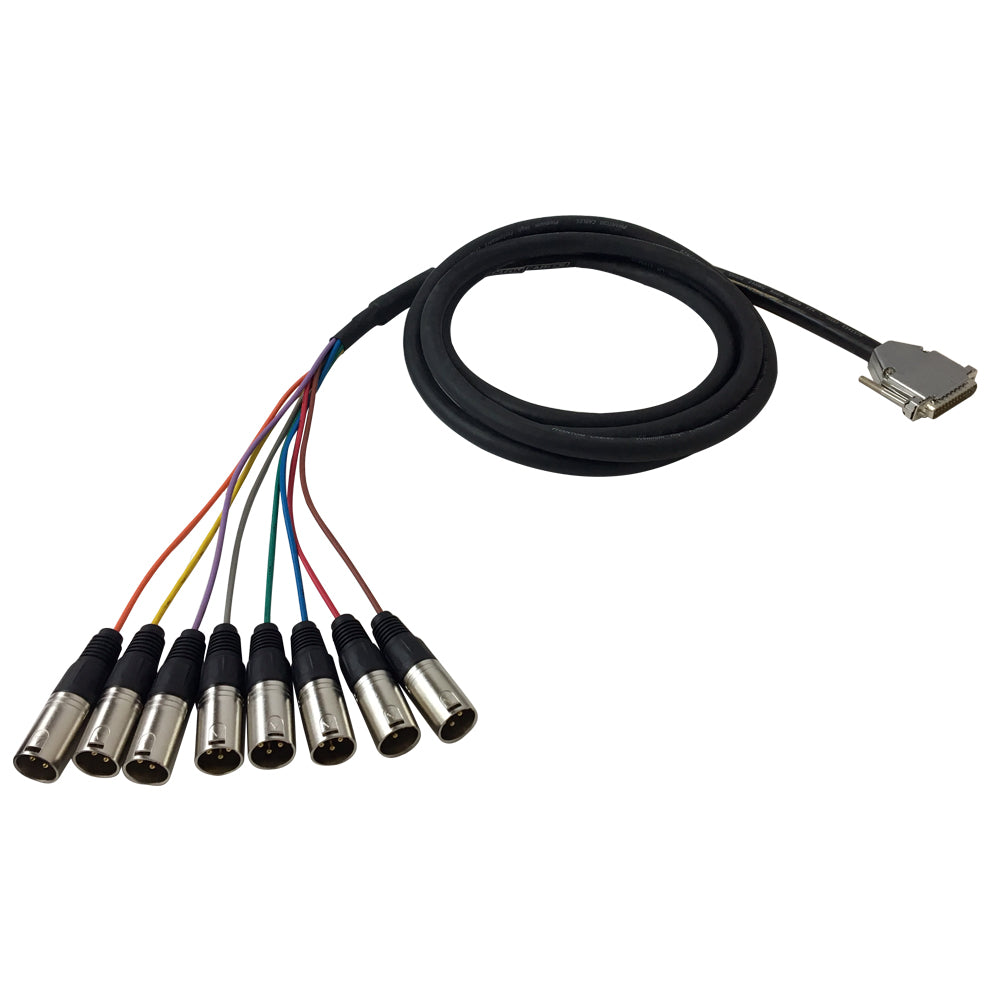 Premium Phantom Cables DB25 Male to XLR Male Balanced Analog 8-Channel