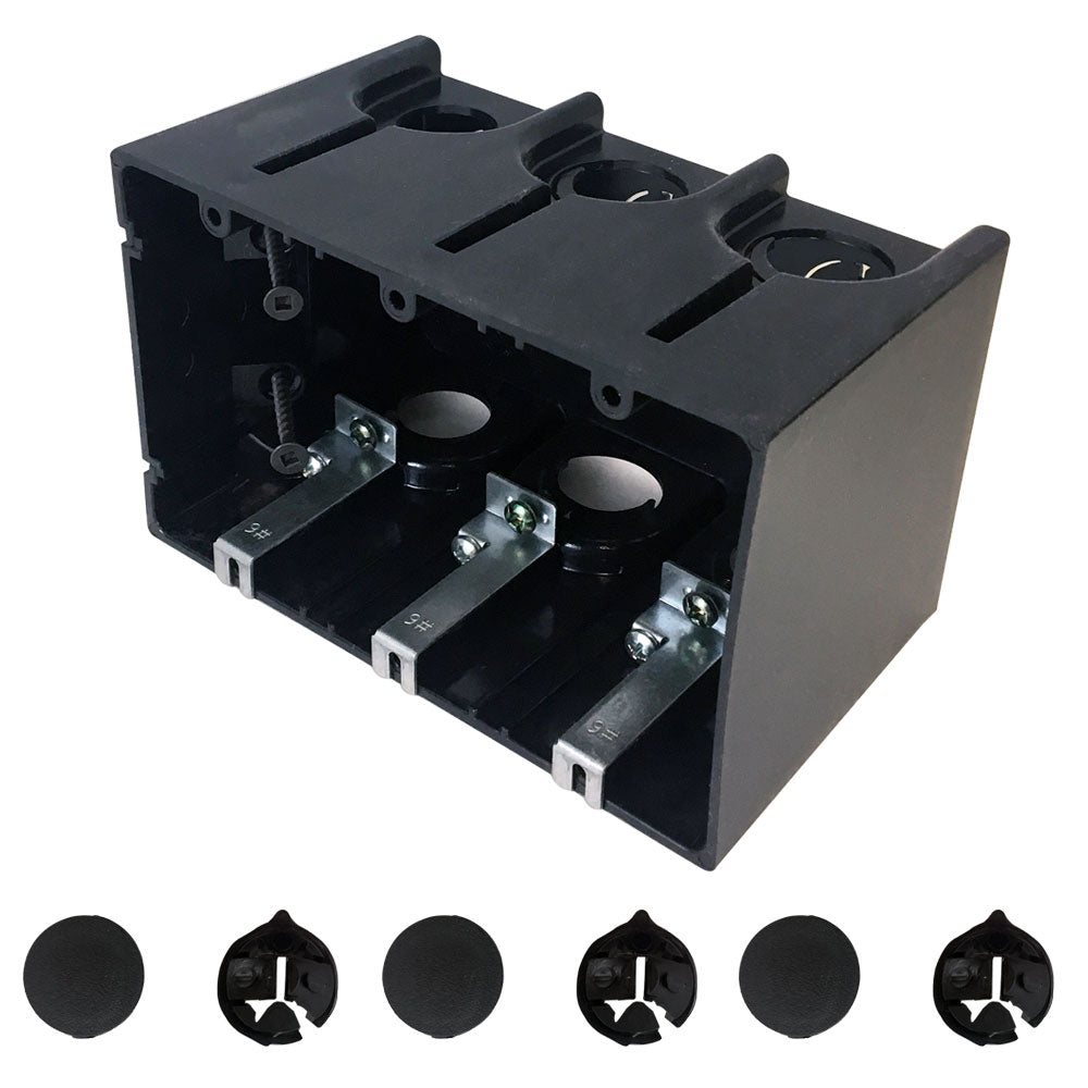 Outlet Box, Triple Gang - Power or Low Voltage, New / Existing Constru